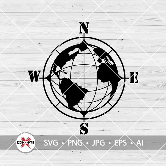 Compass Globe SVG Compass Rose Svg Compass Svg Nautical - Etsy