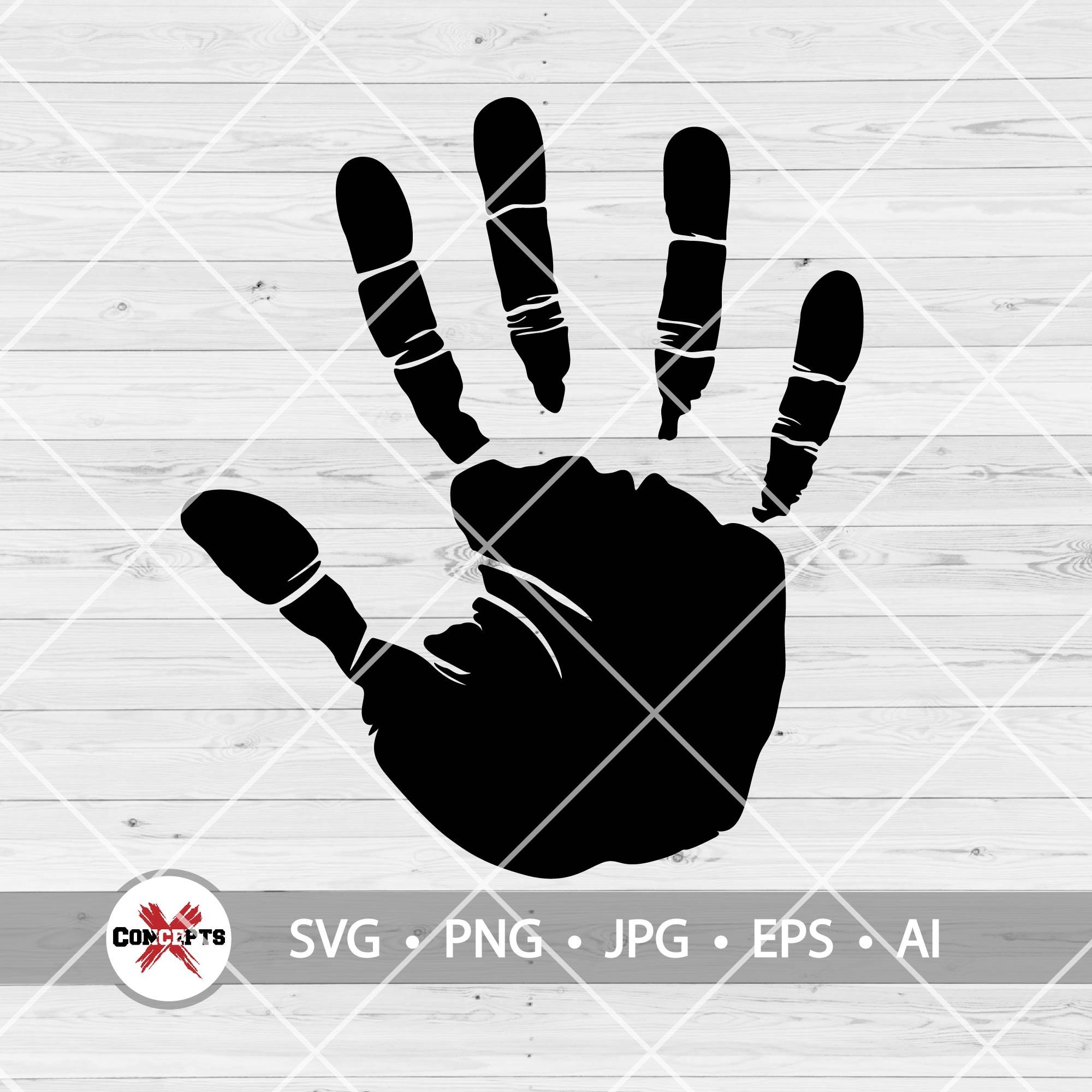 Handprint SVG File Handprint Clip Art Fingerprint Svg Wave | Etsy Canada