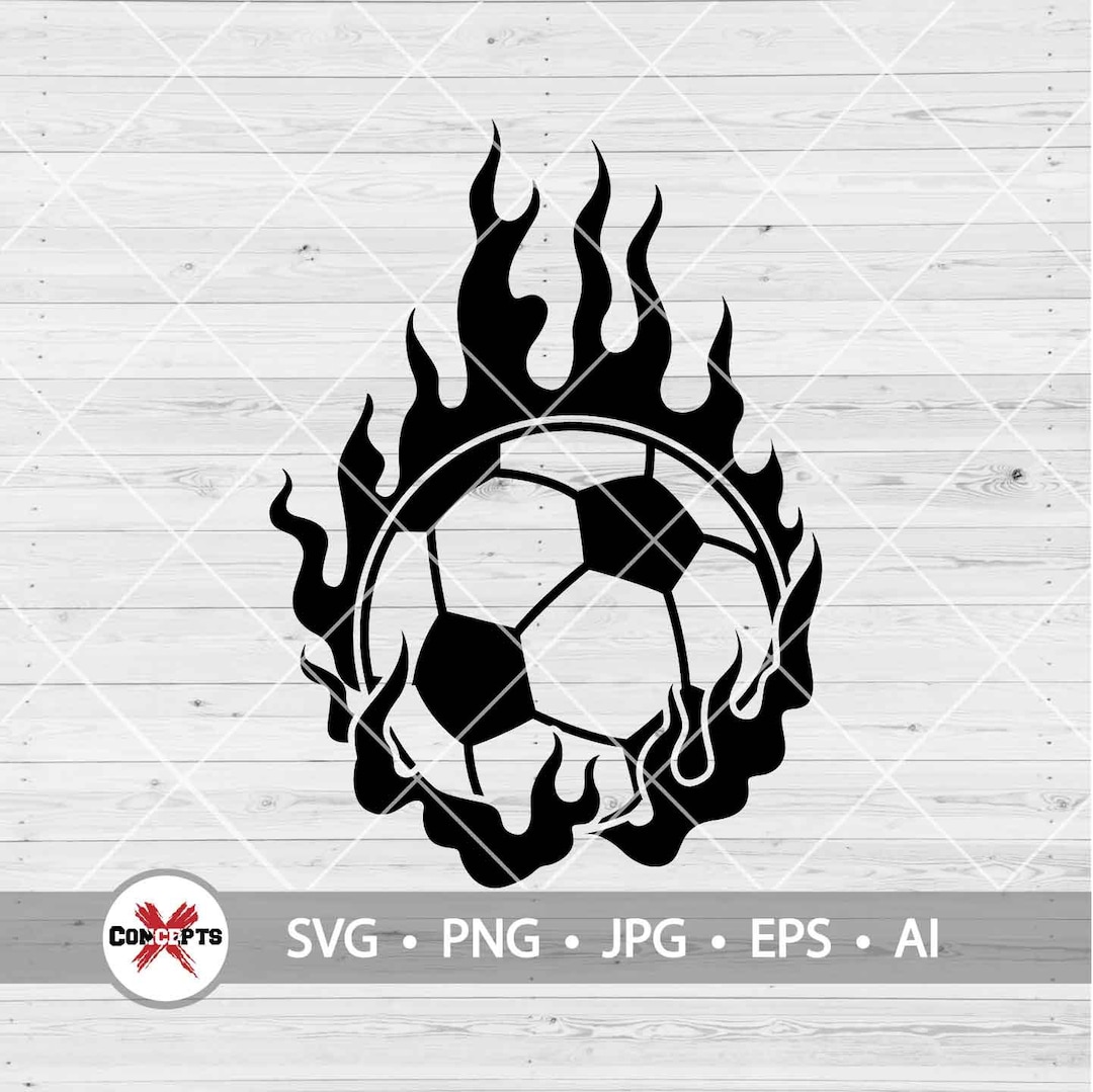 Flaming Soccer Ball SVG, Soccer Ball SVG, Sport Ball Clipart, Soccer ...
