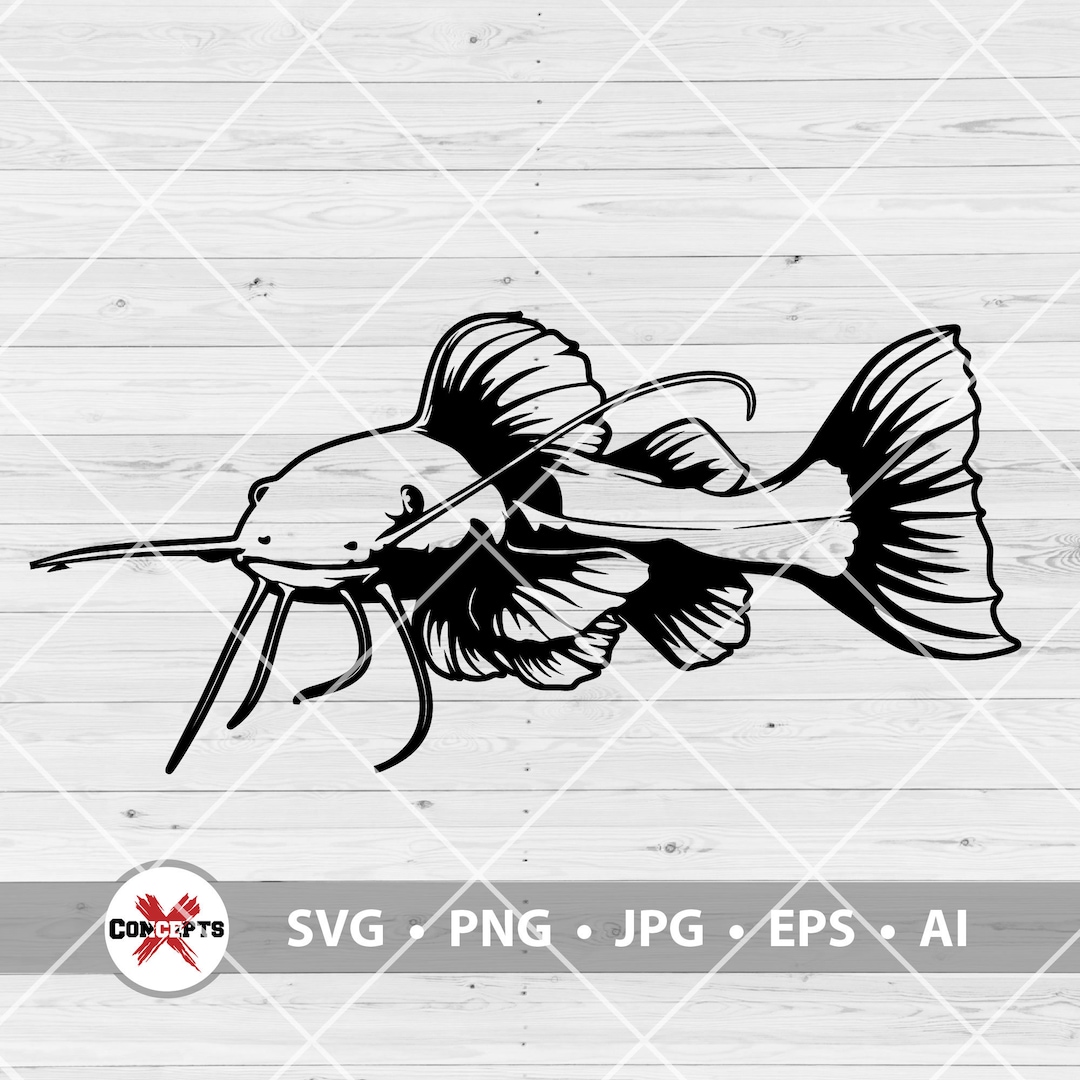 Catfish Svg, Catfish Clipart, Catfish Fishing Svg, Catfish Png, Catfish ...