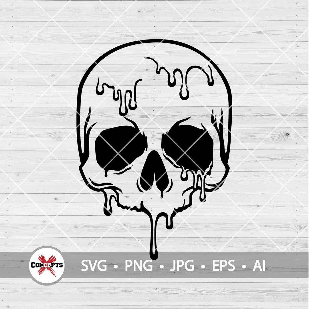 Dripping Skull SVG, Skeleton SVG, Gothic Svg, Skeleton Skull SVG ...