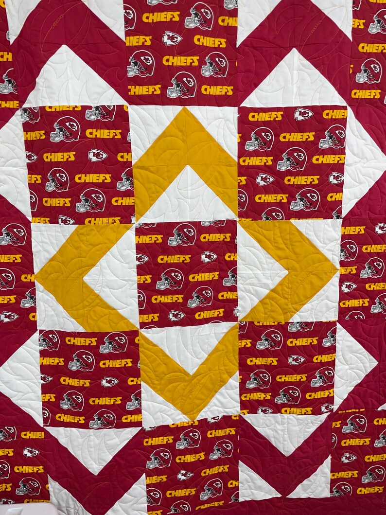 KC Chiefs Large Throw Quilt - Etsy