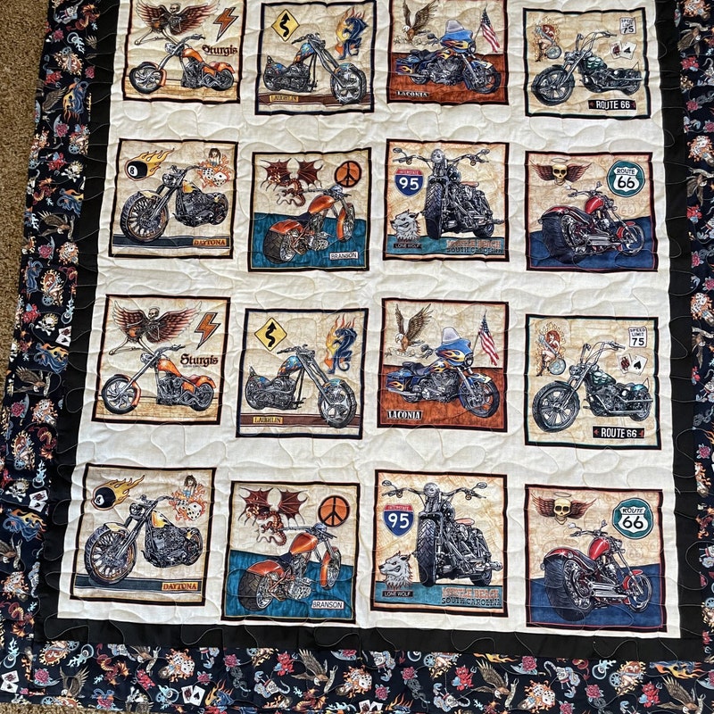 Harley Davidson Quilts - Etsy