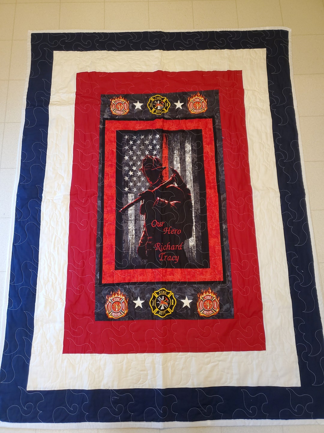 Personalized Serviceman Military Hero Quilted Throw - Etsy