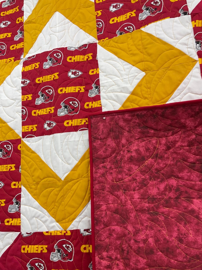 KC Chiefs Large Throw Quilt - Etsy