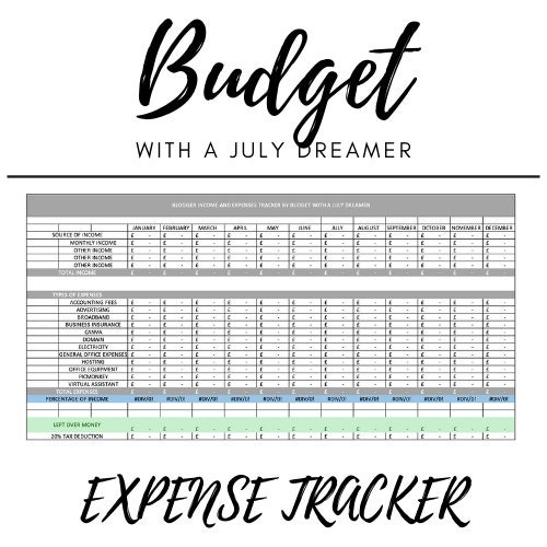 Small Business Tracker / Income and Expenses / Blogger Income and ...