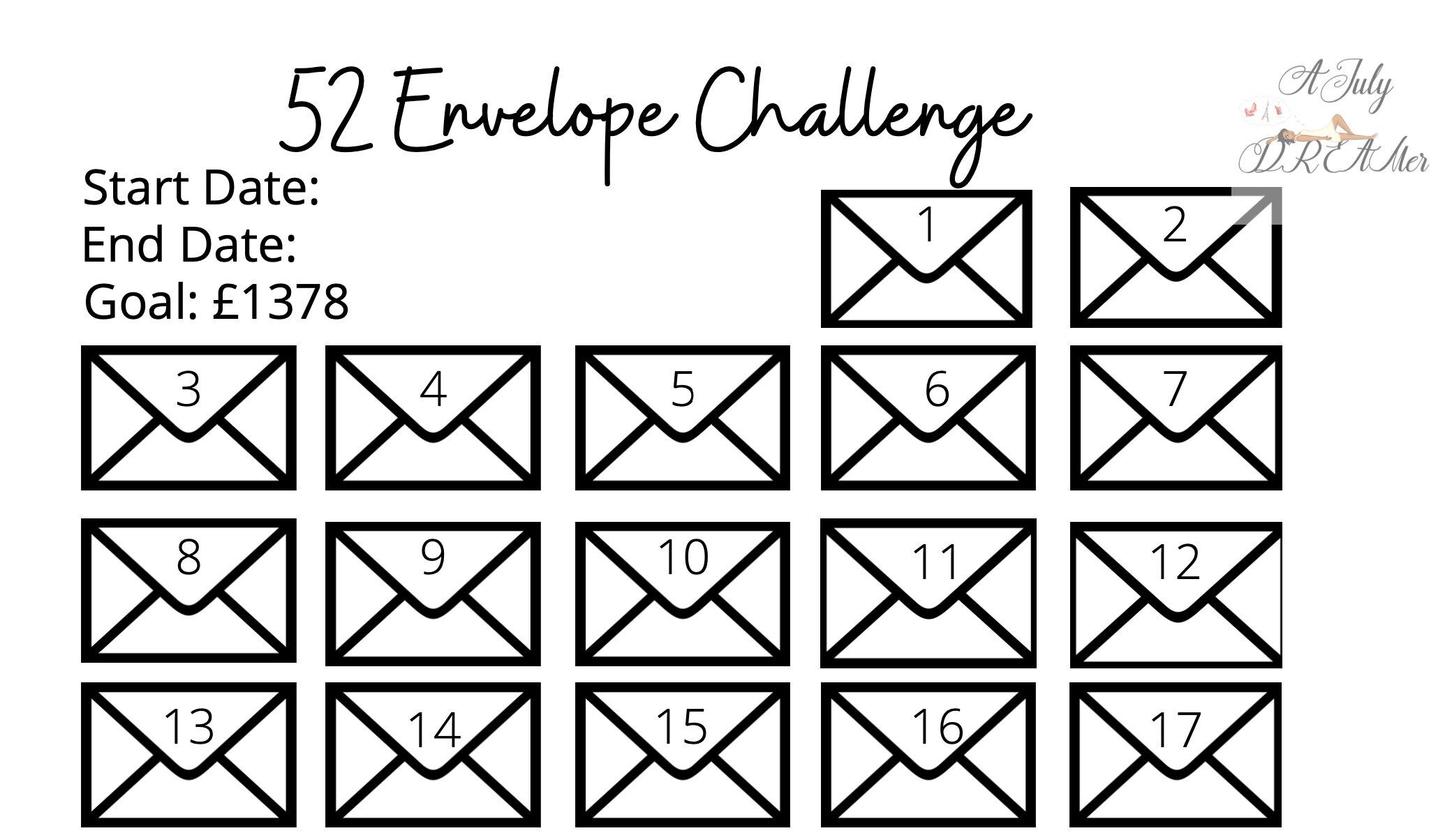 52 Envelope Savings Challenge |savings Spreadsheet| Budget Template ...