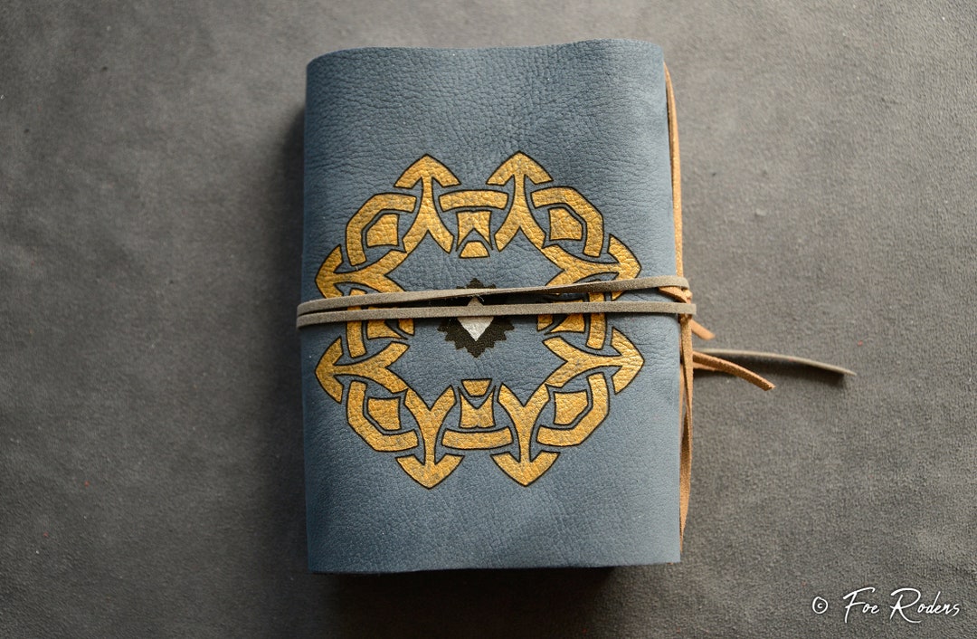 Blue Leather Envelope dwarf. With Notebook Leather Bound Notebook ...