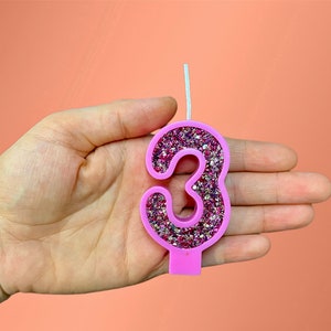 Personalized Number Birthday Candle: Handmade Soy Beeswax Glitter Cake ...