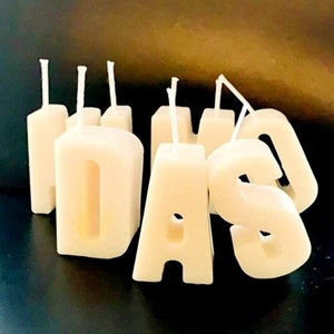Personalized Letter Candles: Soy Wax Alphabet Cake Toppers - Etsy
