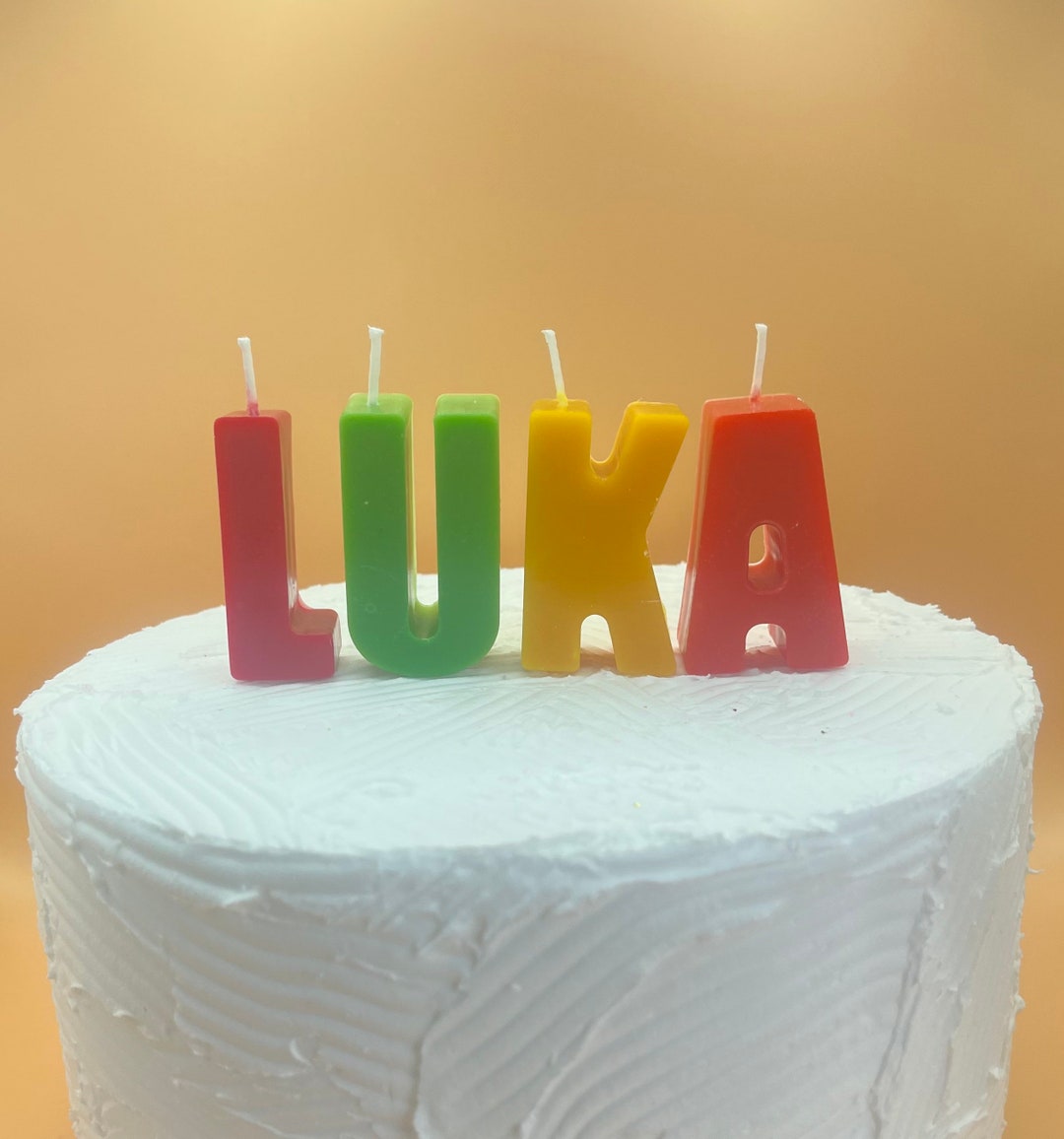 Personalized Name Letter Candles: Handcrafted Rainbow Birthday Decor - Etsy