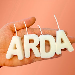 Handmade Letter Candles: Personalized Birthday Cake Topper - Etsy