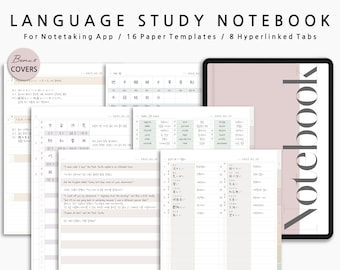 8 Tab Digital Language Study Notebook Vocabulary Language - Etsy Canada