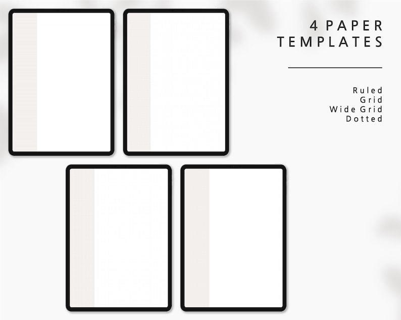 Digital Note Templates Two Column Minimalist Notebook Digital - Etsy