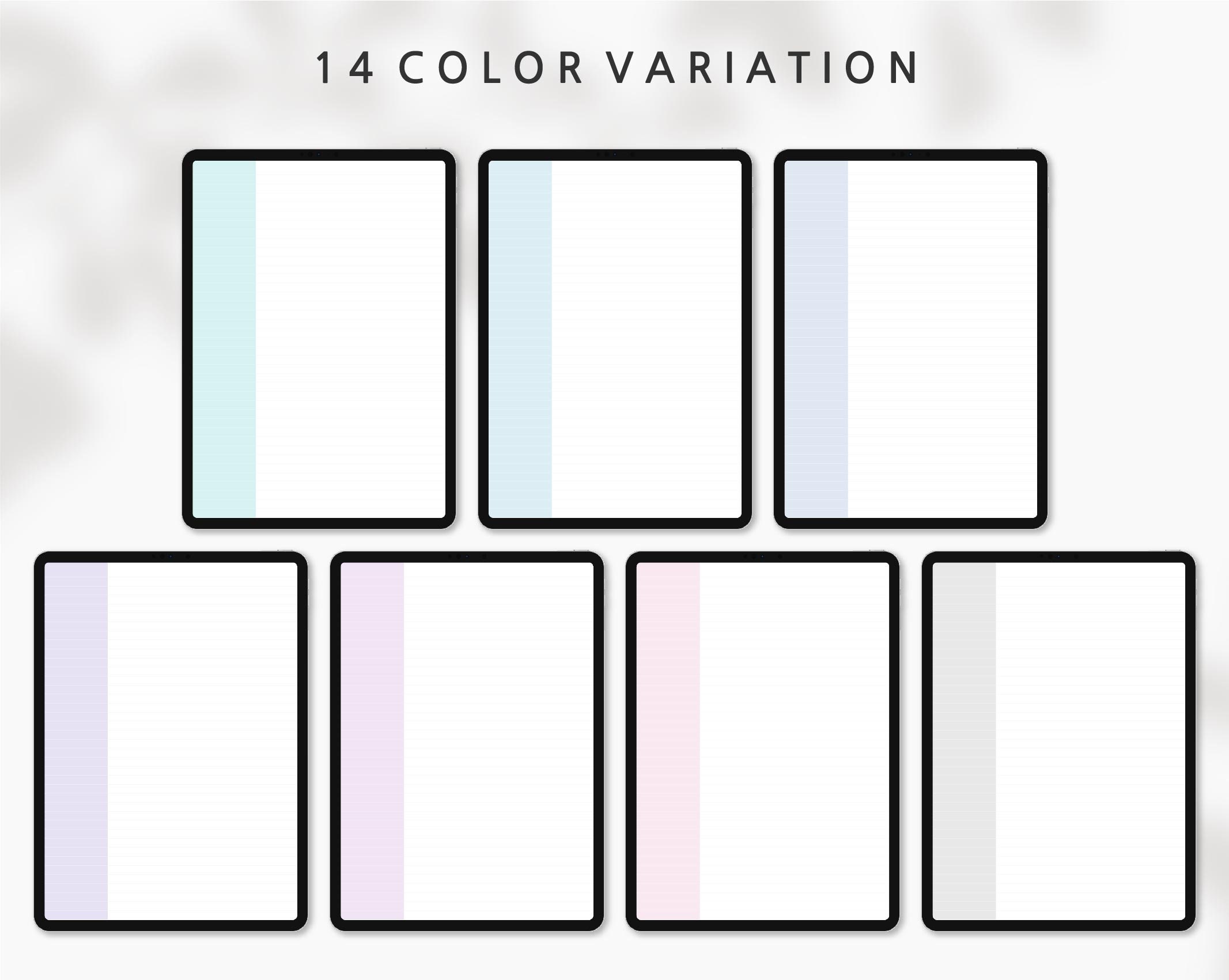 Digital Note Templates Two Column Minimalist Notebook Digital - Etsy