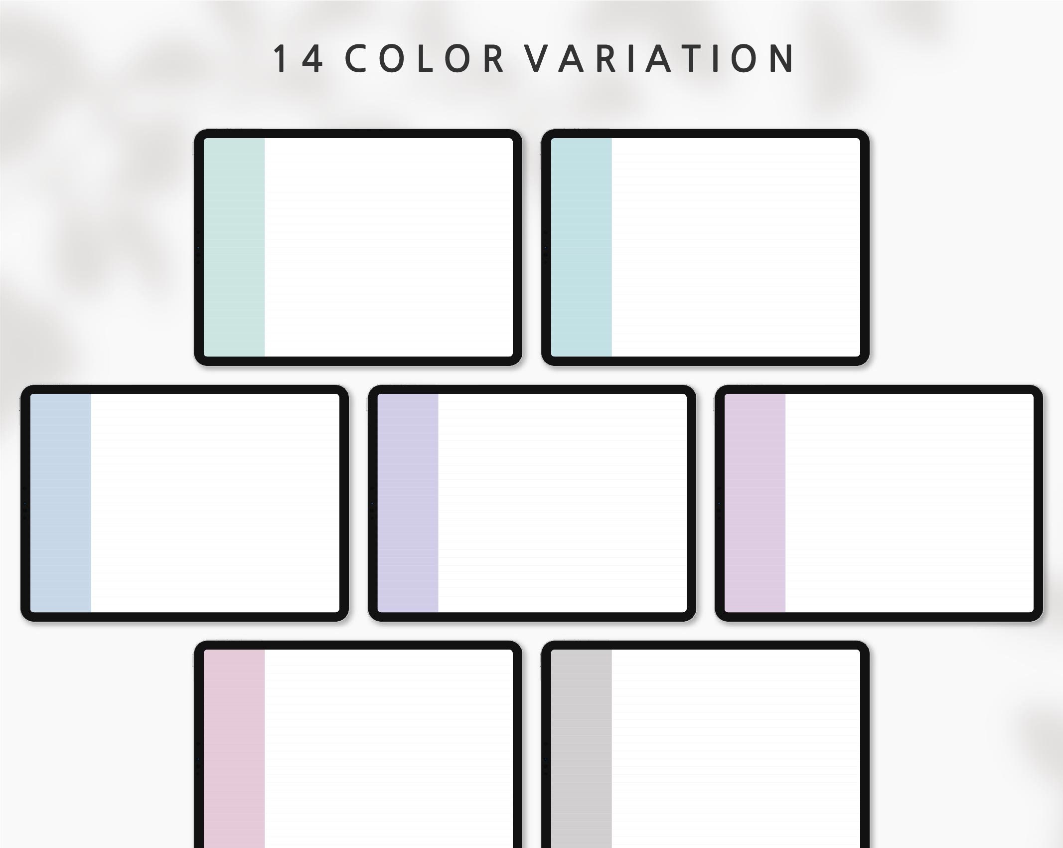 Digital Note Templates Horizontal Two Column Minimalist - Etsy