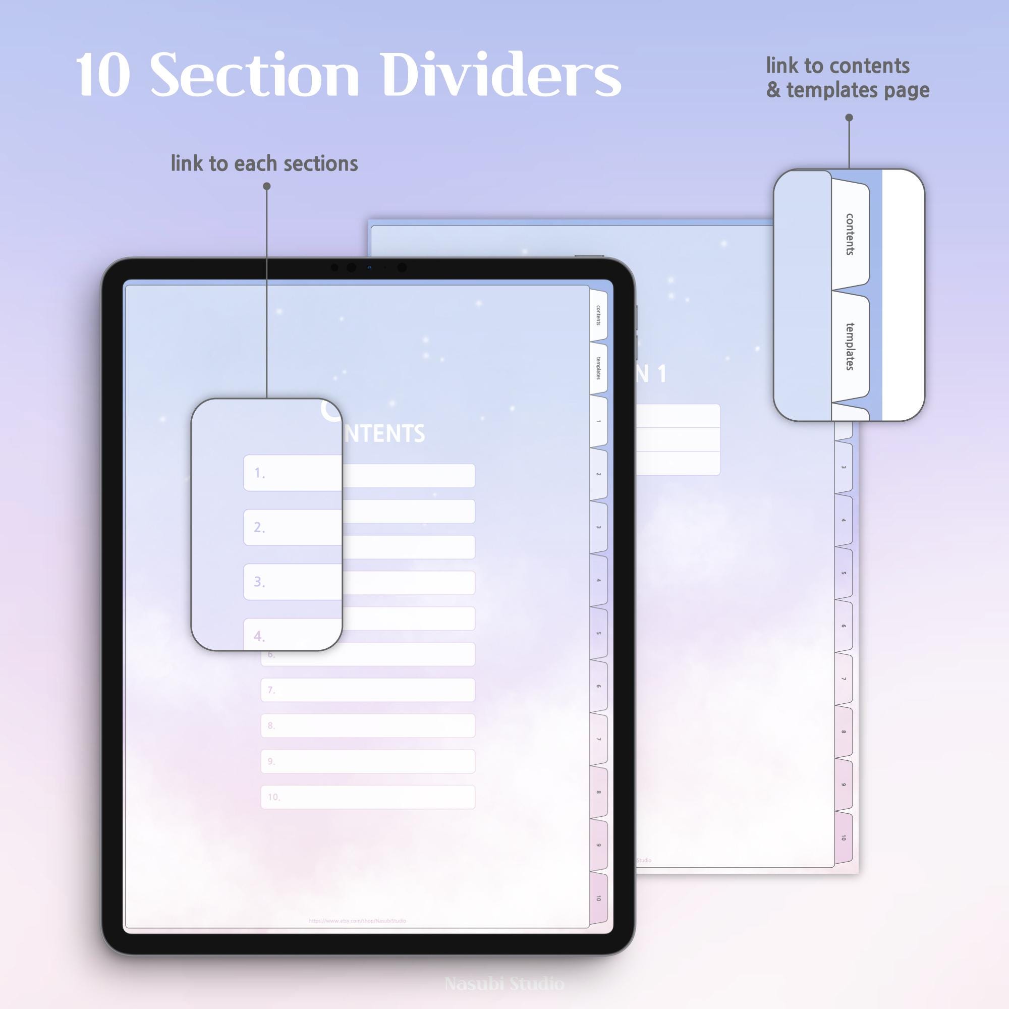 Digital Notebook | Goodnotes Template | Hyperlinked PDF | Minimalist ...