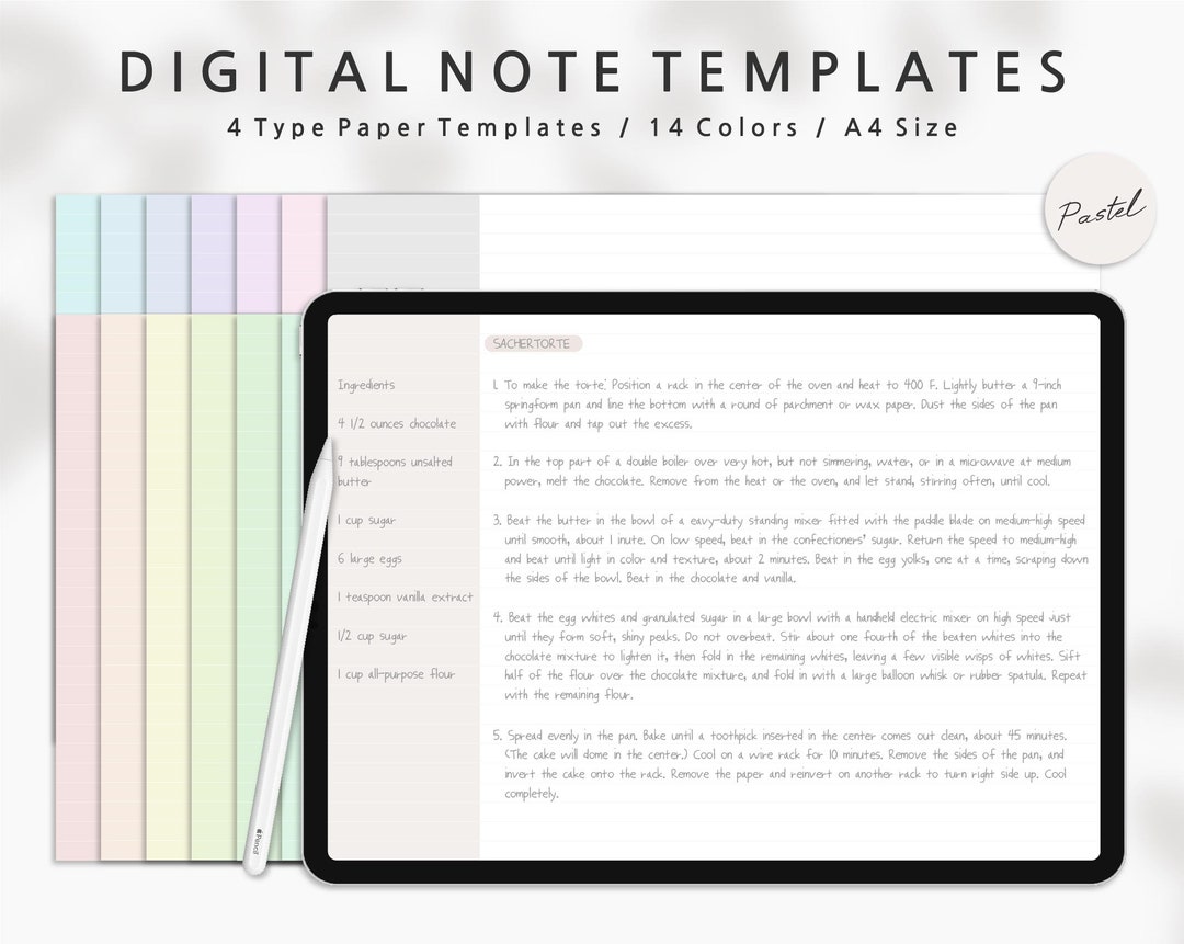 Digital Note Templates Horizontal Two Column Minimalist Notebook ...