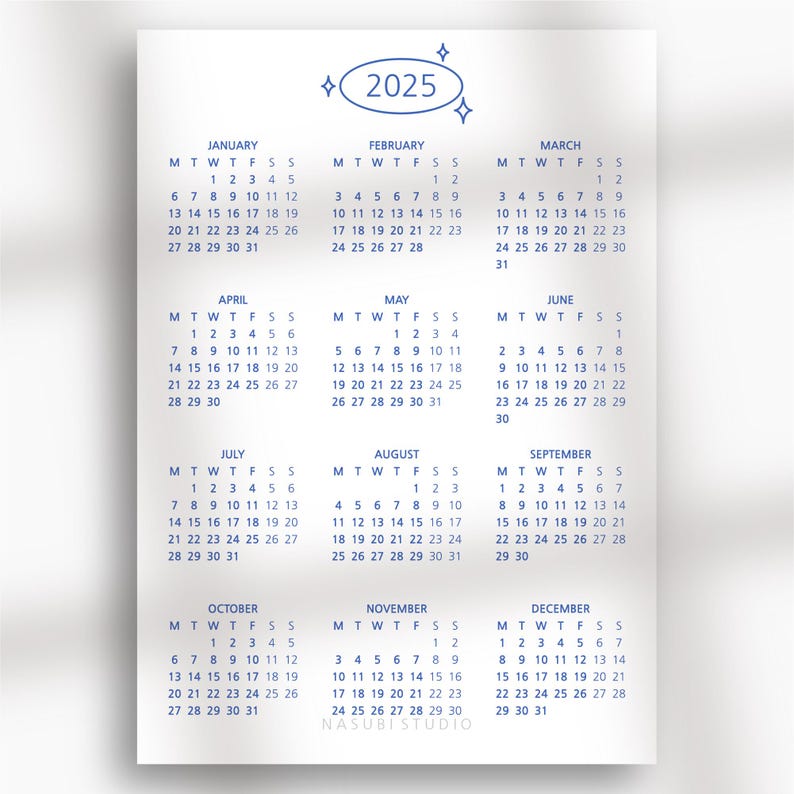 2025 Yearly Calendar 2025 Yearly Planner Calendar Templates Minimalist ...