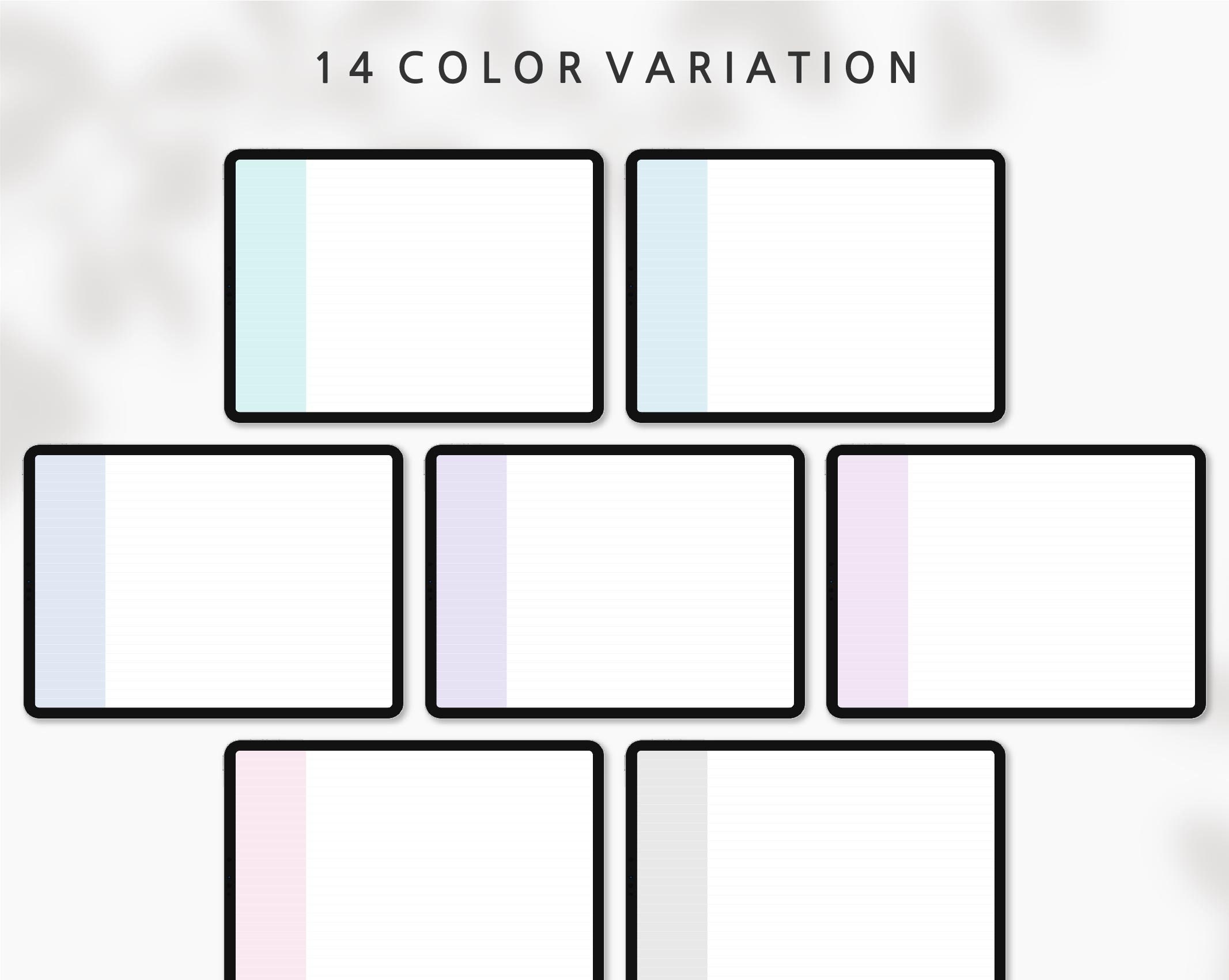 Digital Note Templates Horizontal Two Column Minimalist Notebook ...