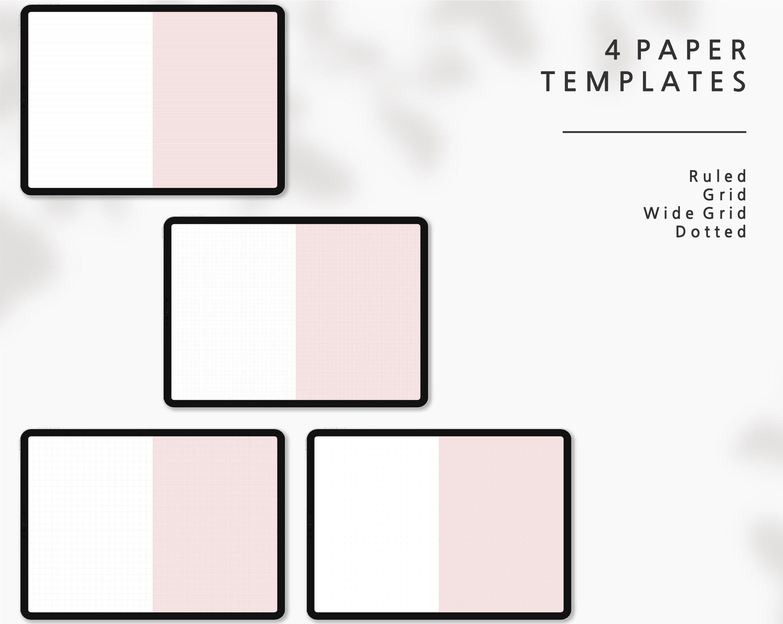 Digital Note Templates Horizontal Two Column Minimalist - Etsy
