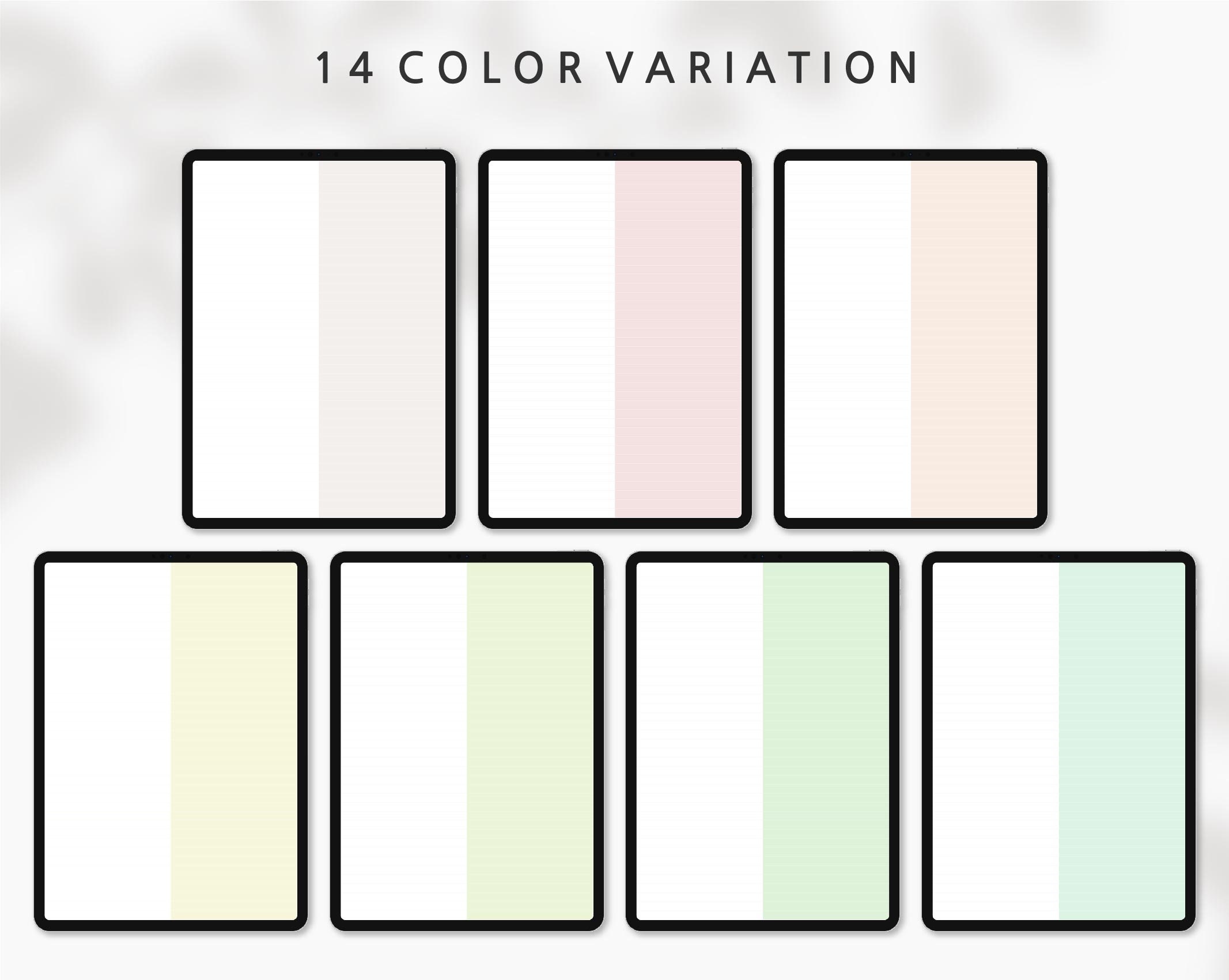 Digital Note Templates Two Column Minimalist Notebook Digital ...