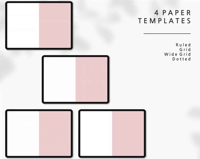 Digital Note Templates Horizontal Two Column Minimalist - Etsy