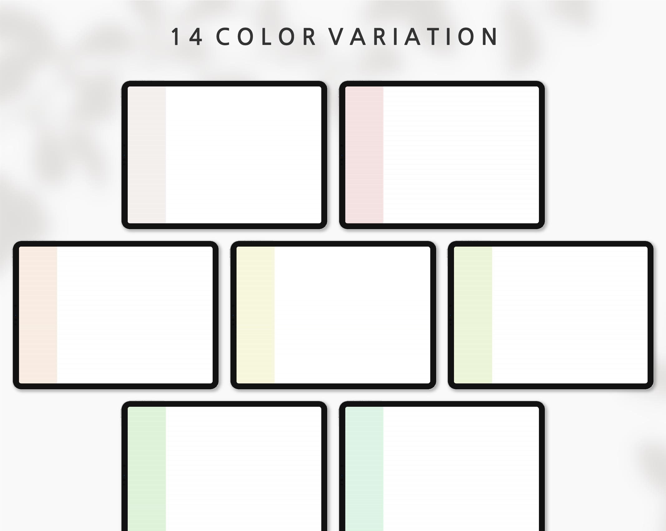 Digital Note Templates Horizontal Two Column Minimalist Notebook ...