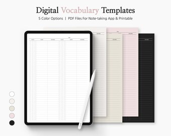 Digital Note Templates Horizontal Two Column Minimalist - Etsy
