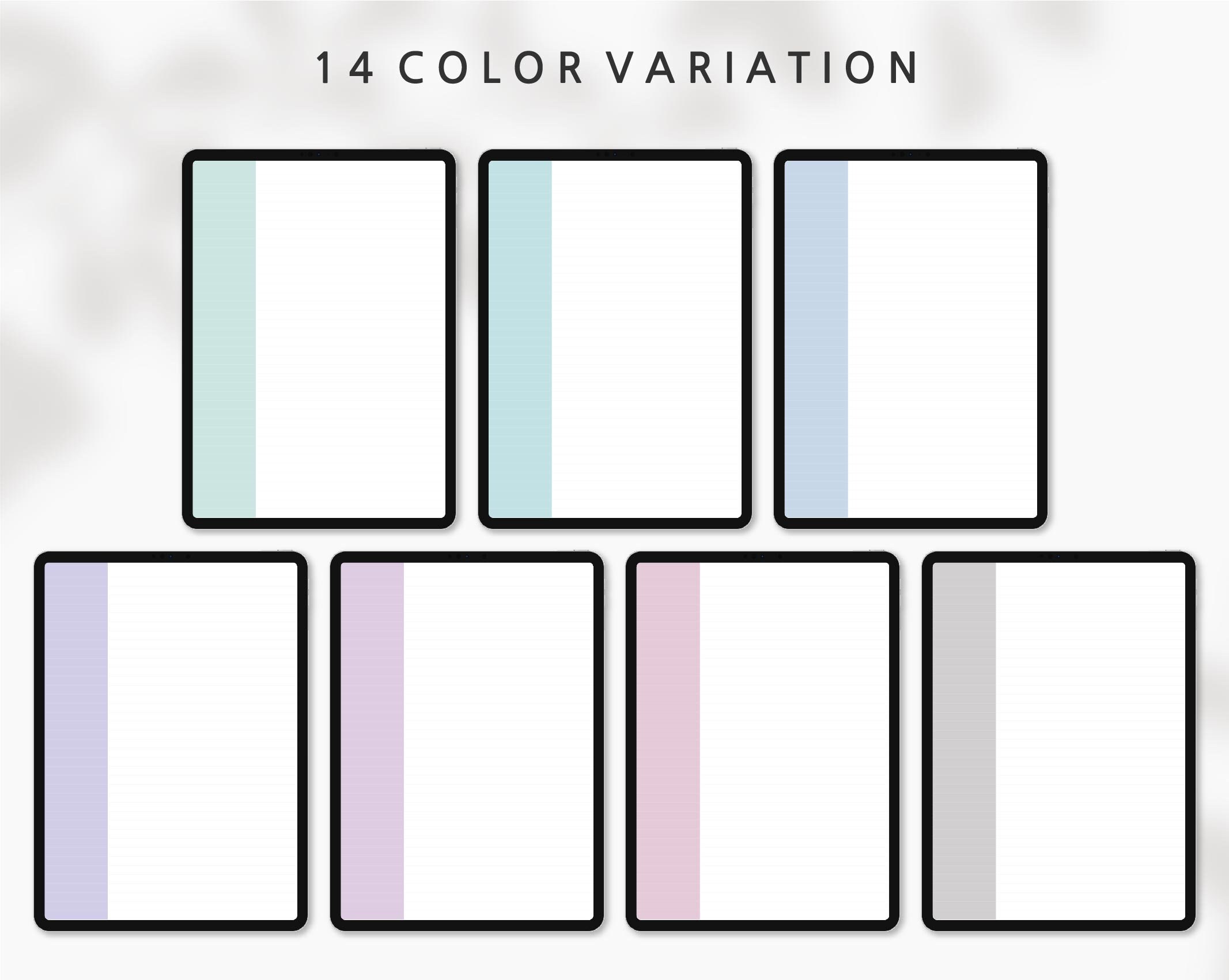 Digital Note Templates Two Column Minimalist Notebook Digital ...