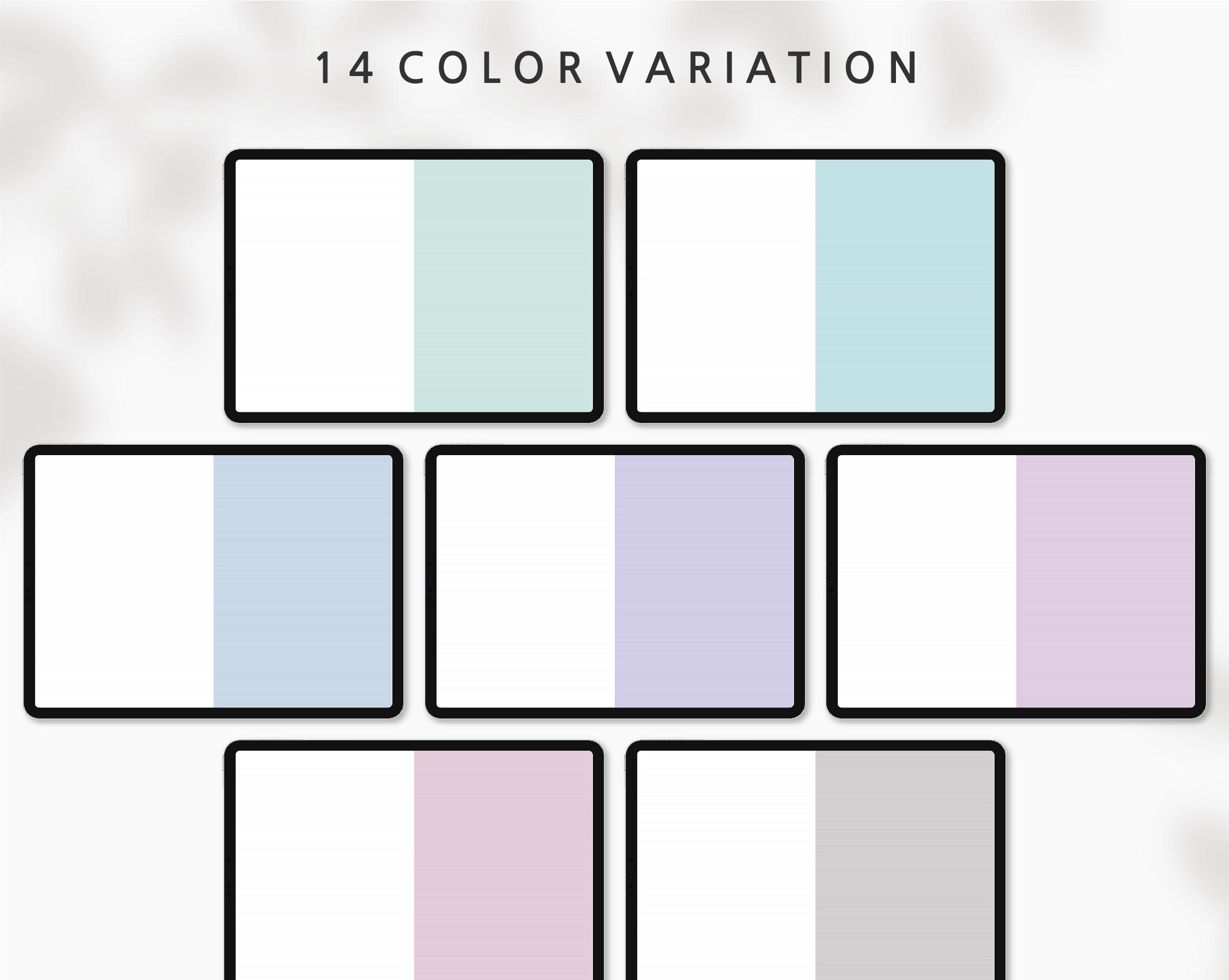 Digital Note Templates Horizontal Two Column Minimalist - Etsy