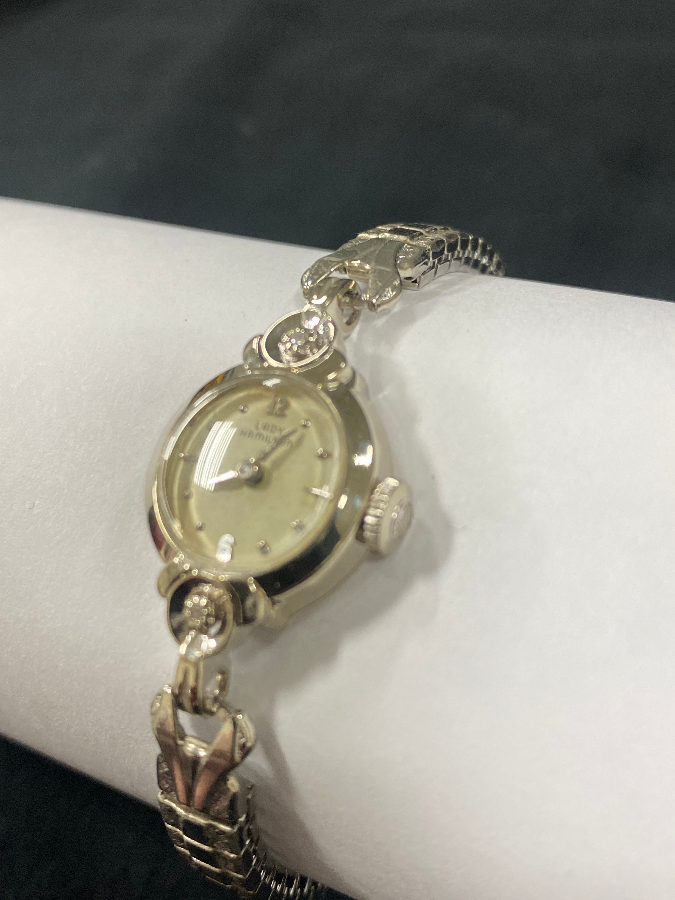 Vintage 1950s Lady Hamilton Gold Watch With 2 Diamonds - Etsy