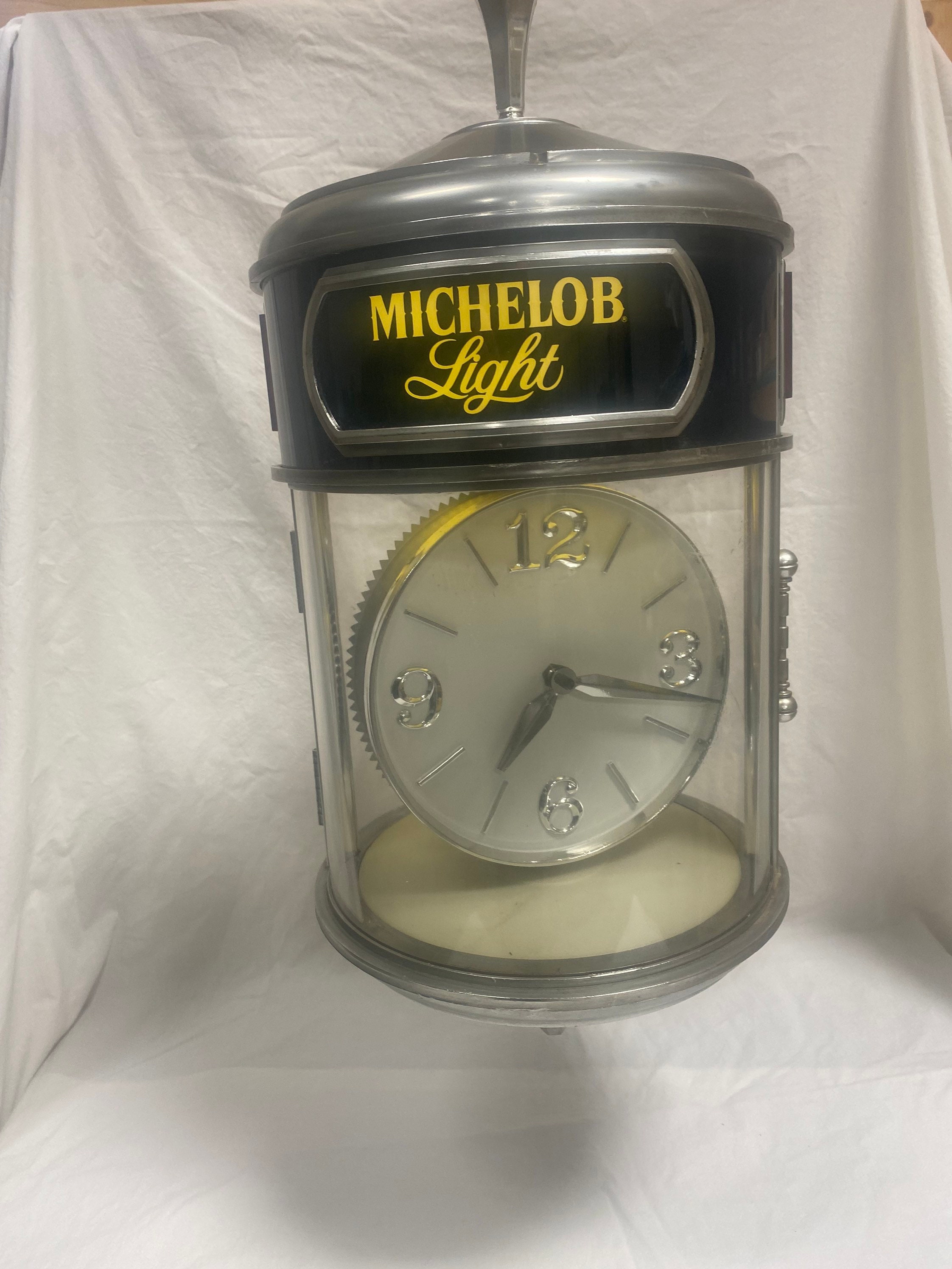 Michelob Light Rotating Lighted Clock - Etsy