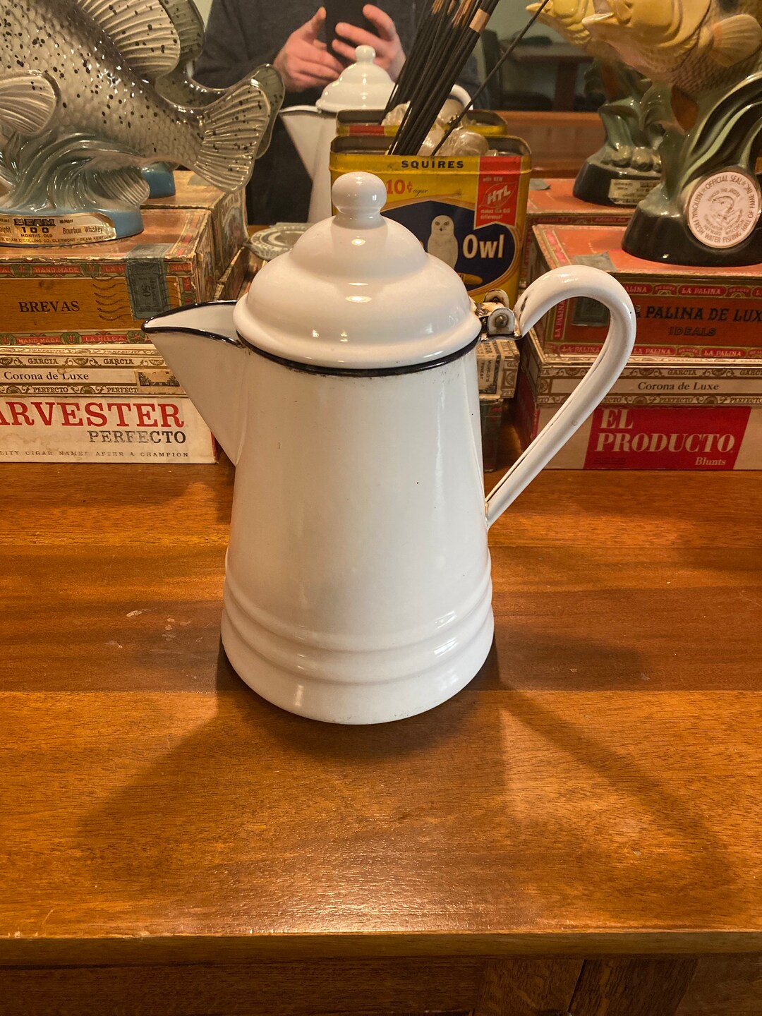 Vintage Enamel Tea Kettle - Etsy
