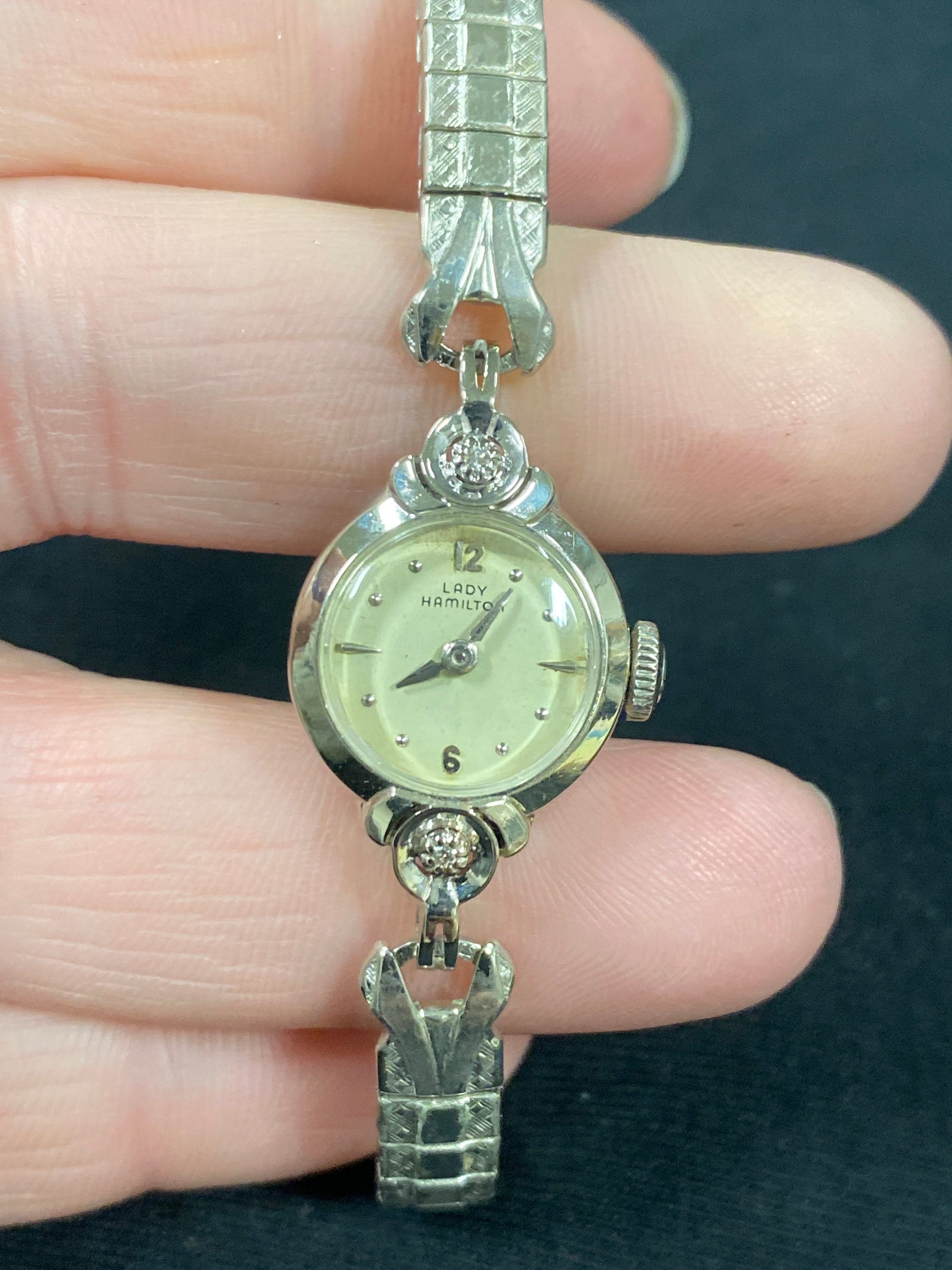 Vintage 1950s Lady Hamilton Gold Watch With 2 Diamonds - Etsy