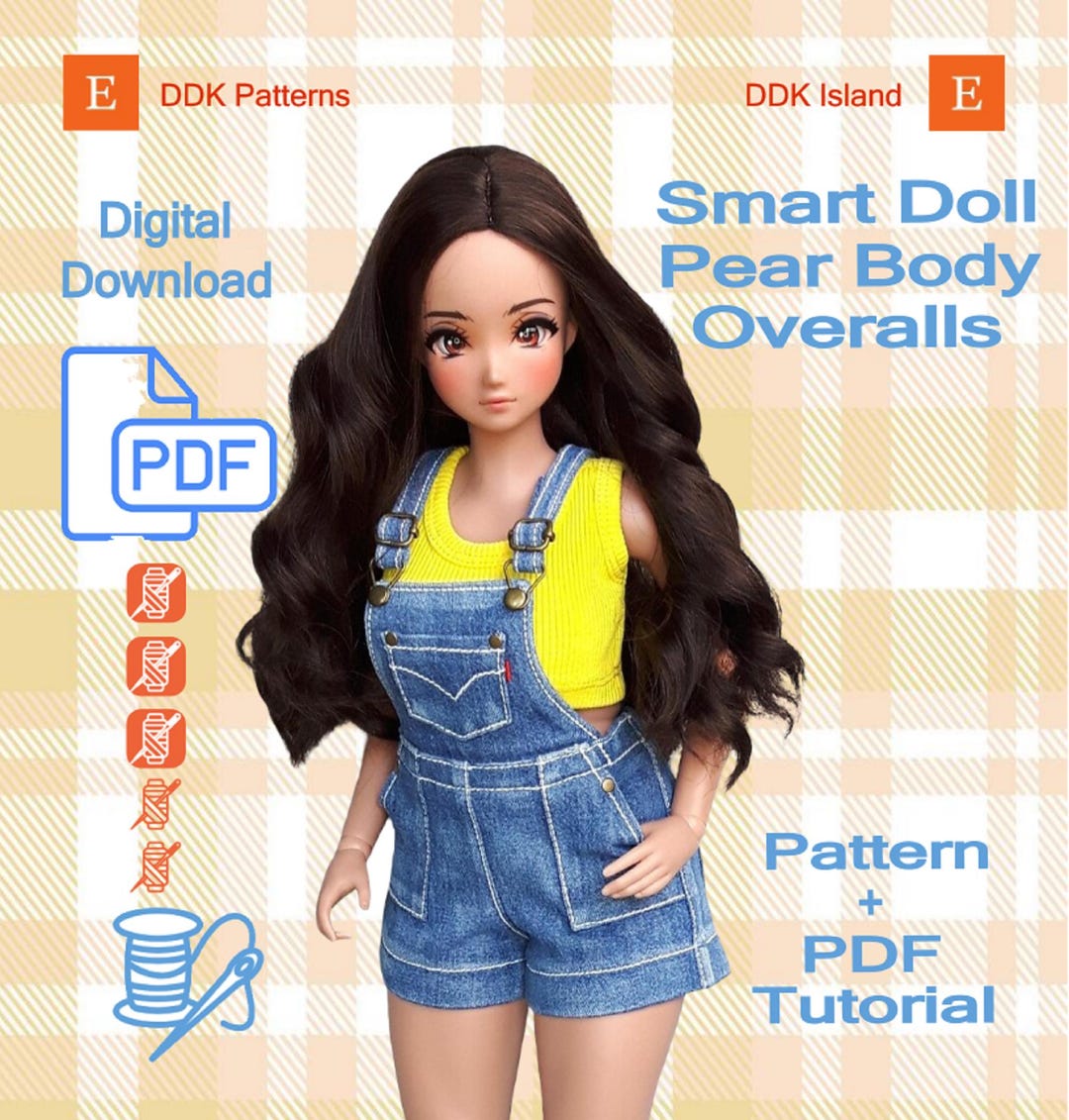 Smart Doll Pear Body Overalls Pattern – Digital Sewing Pattern - Etsy UK