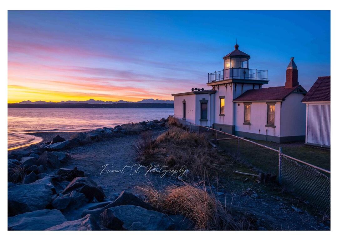 Puget Sound Photography, Scenic Wall Decor, Lighthouse Print, Pacific ...