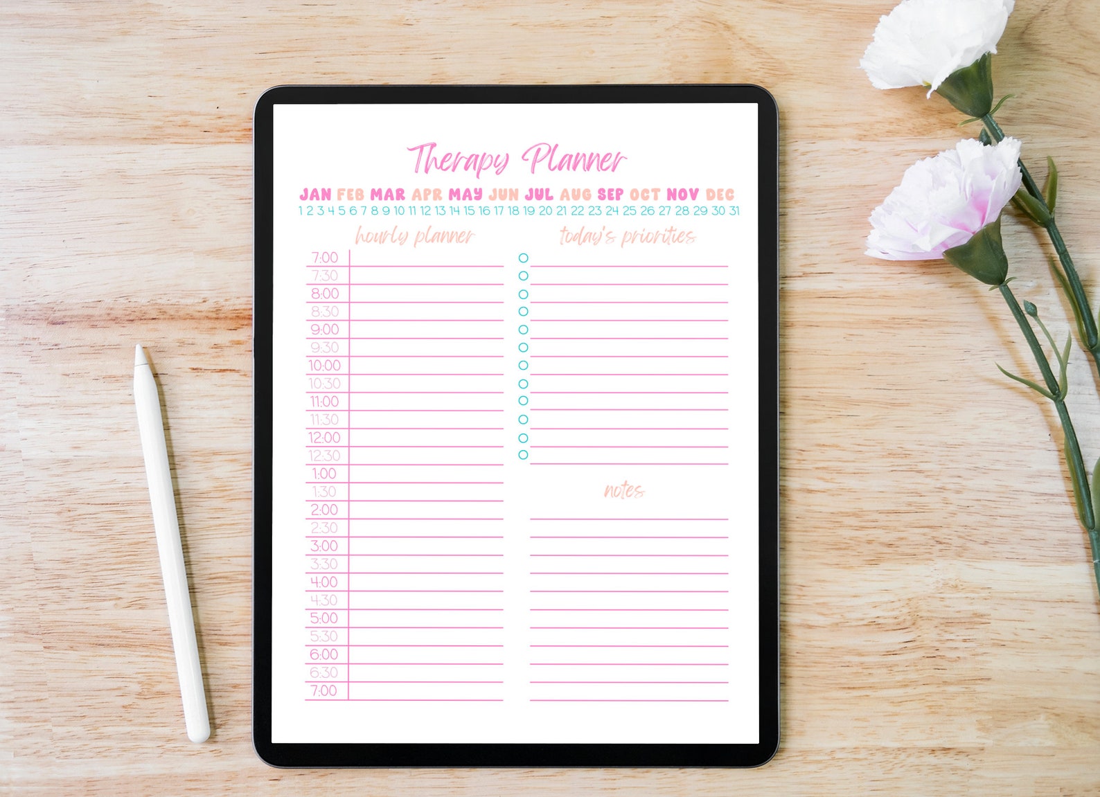 Therapy Daily Printable Digital Planner SLP OT PT Printable - Etsy