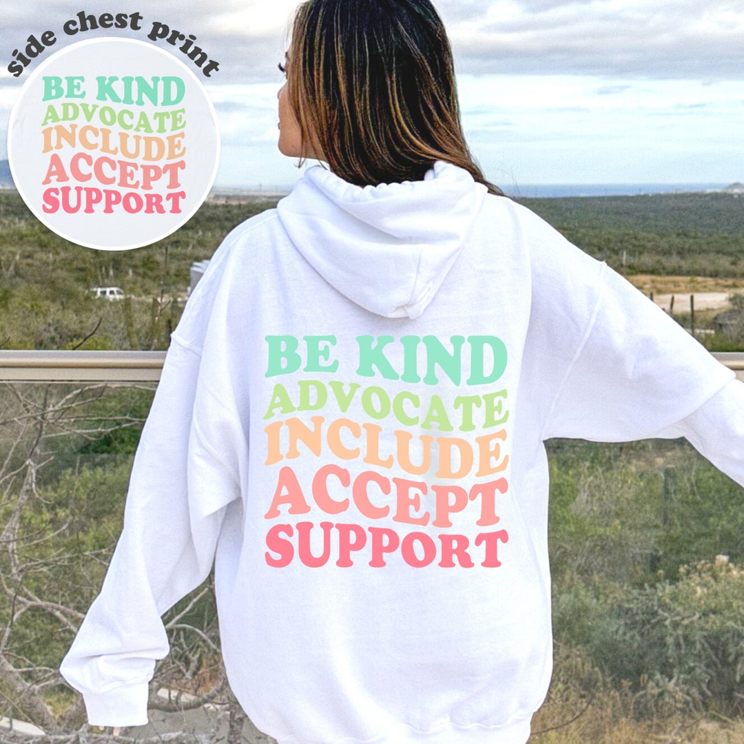 Inclusion Rainbow Hoodie | Front and Back Print | Autism Acceptance ...