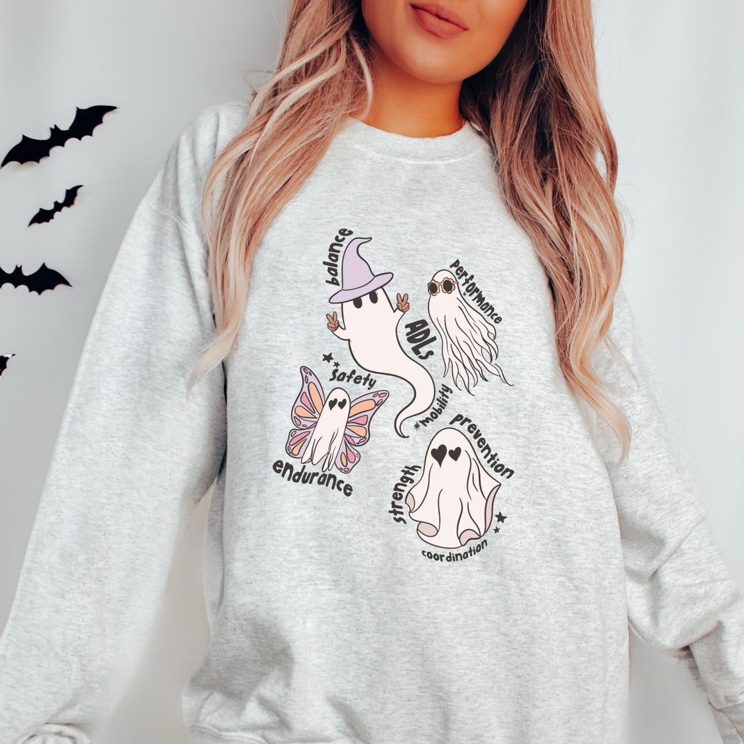 Ghost Friends PT Scope Crewneck Sweatshirt | PT Sweathirt | Halloween ...