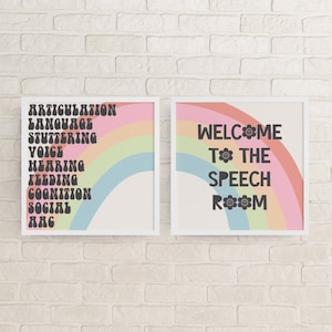 Speech Room Groovy Set of 9 Digital Prints | Speech Room Poster ...