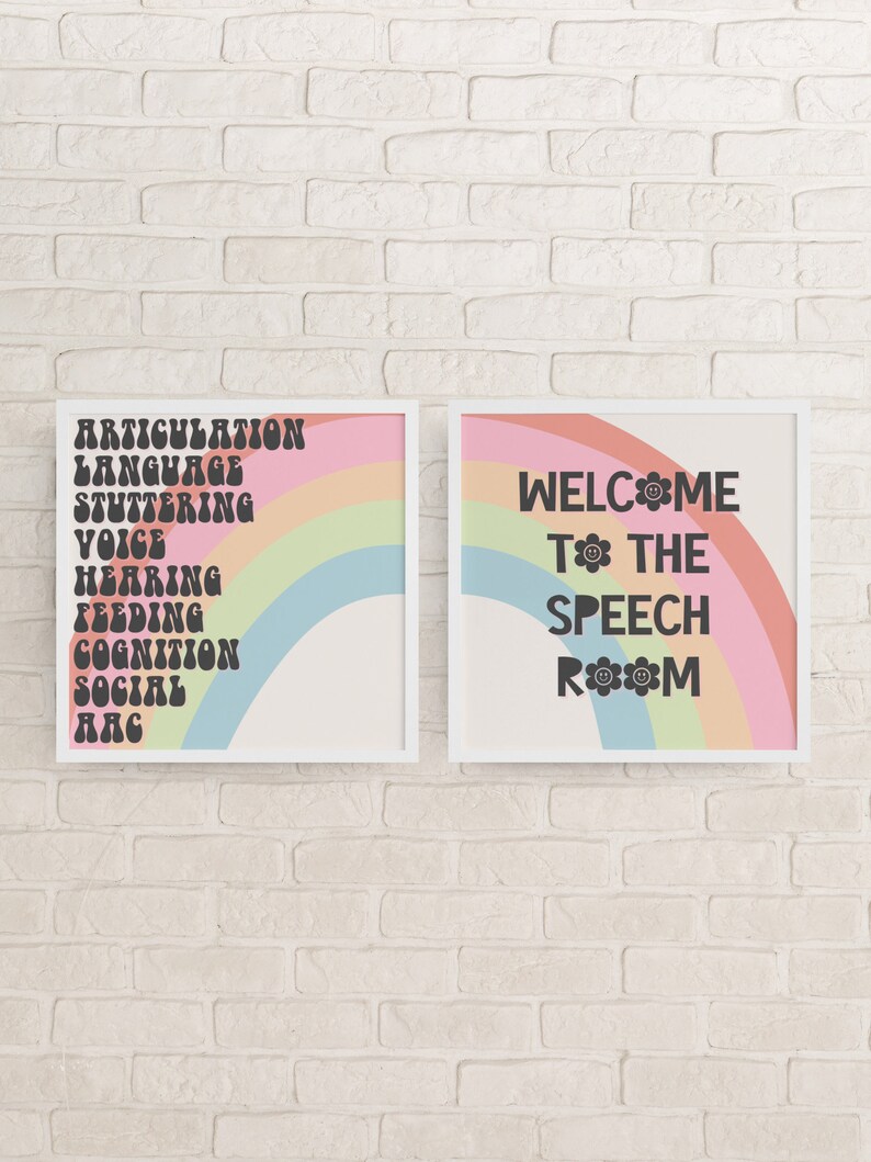 Speech Room Groovy Set of 9 Digital Prints | Speech Room Poster ...
