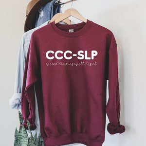 CCC SLP Crewneck Sweatshirt | White Font | SLP Sweatshirt | Speech ...