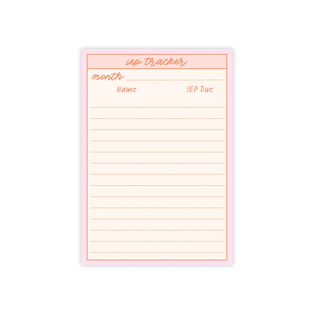 IEP Tracker Post-it® Note Pad 4 X 6 | SLP Organization Sticky Note ...