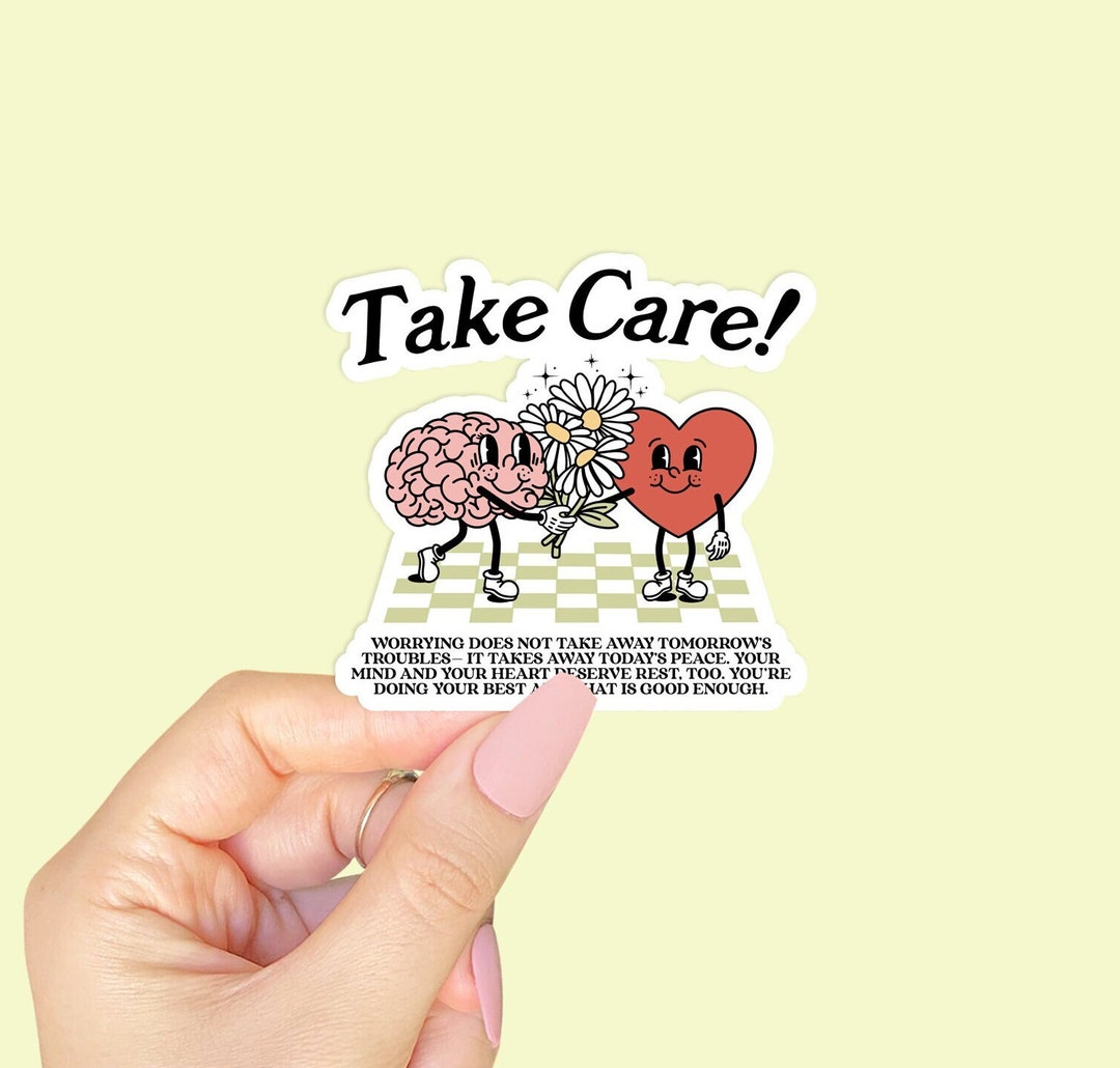 Take Care Waterproof Sticker | Daily Reminder Motivational Mental ...