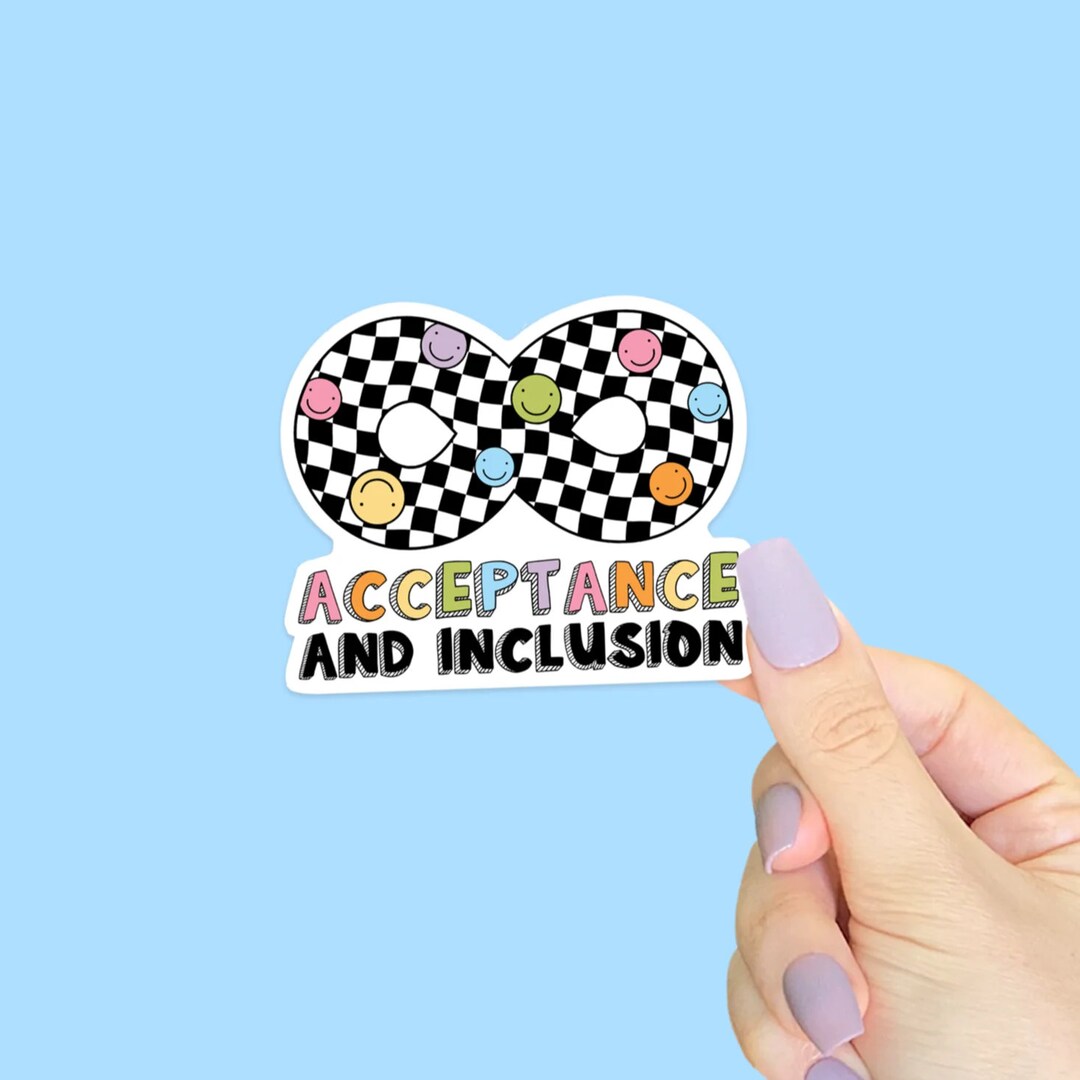 Acceptance and Inclusion Waterproof Sticker | Autism Acceptance Sticker ...