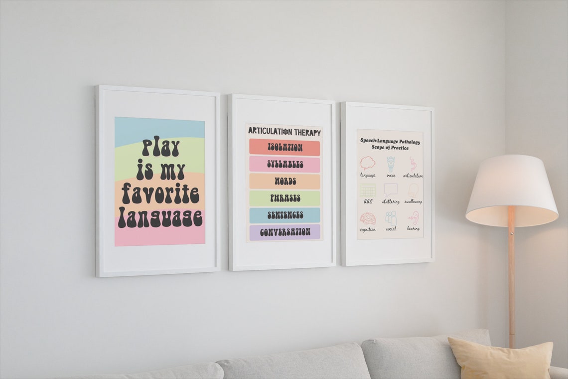 Speech Room Groovy Set of 9 Digital Prints | Speech Room Poster ...