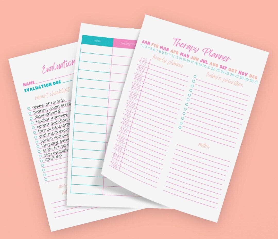 Therapy Digital Organization Bundle | SLP OT PT Printable Data Sheet ...