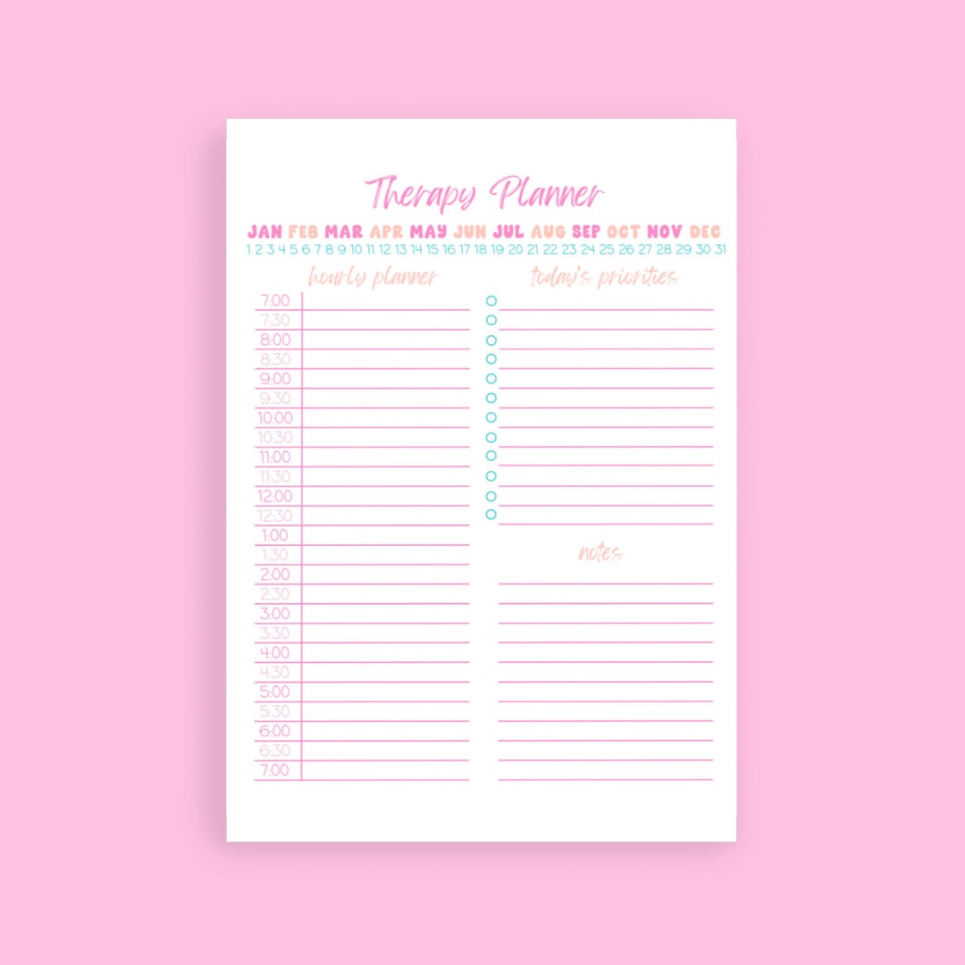 Therapy Daily Printable Digital Planner | SLP OT PT Printable Planner ...