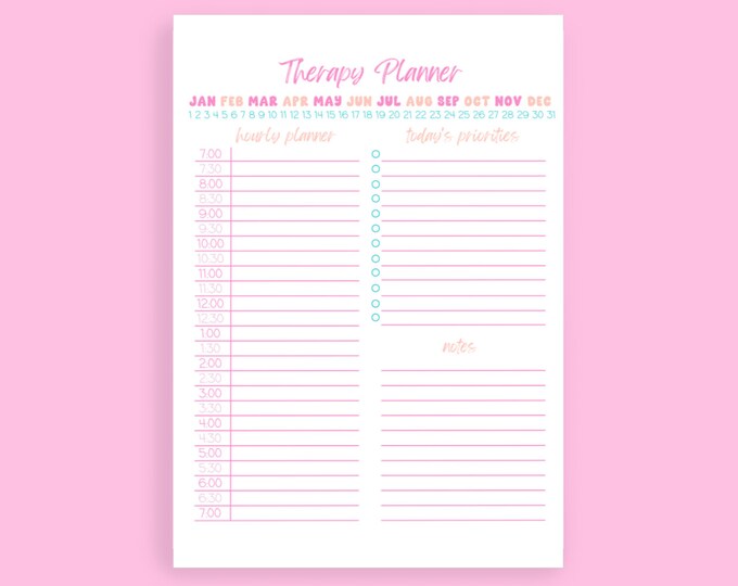 Therapy Daily Printable Digital Planner | SLP OT PT Printable Planner ...